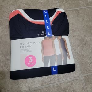 Danskin | Tops | Danskin 3 Pack Rib Tanks M L Xl Xxl Racerback Slimming ...